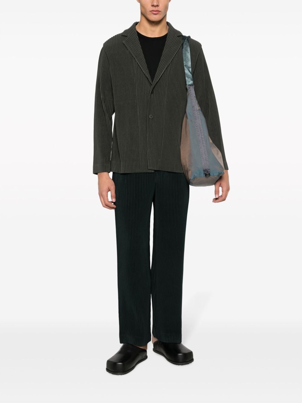 ISSEY MIYAKE Homme Plissé Issey Miyake Single-Breasted Pleated Blazer