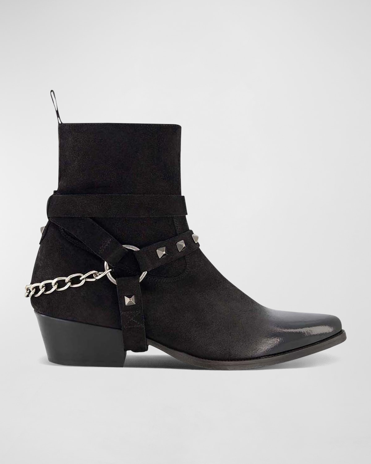 Karl Lagerfeld Paris Suede Harness Chain Boots - Black  display picture 3