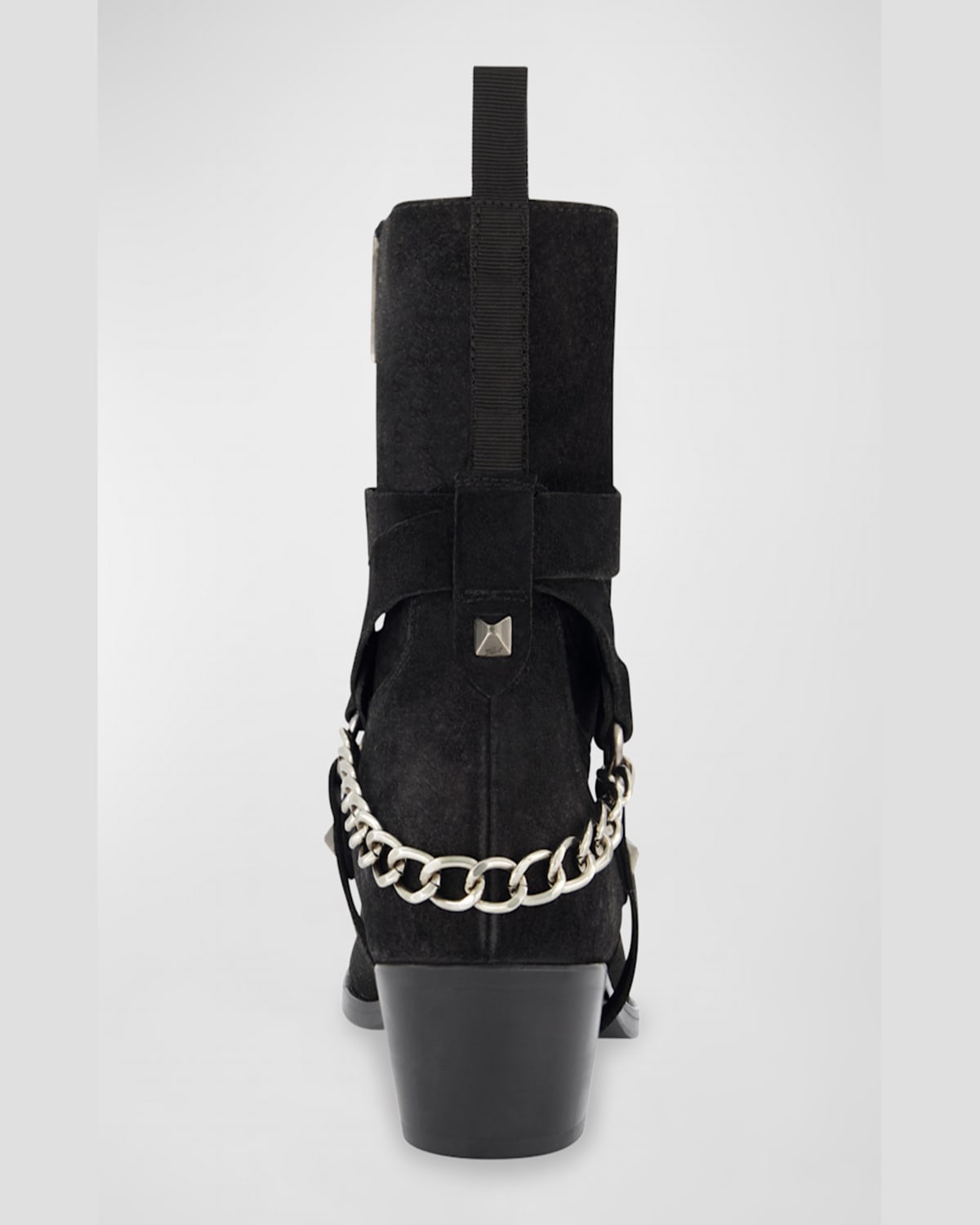 Karl Lagerfeld Paris Suede Harness Chain Boots - Black  display picture 1