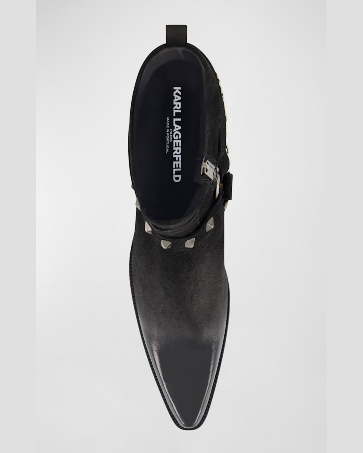 Karl Lagerfeld Paris Black suede and leather Harness with Buckle ankle Boots 9 Karl Lagerfeld Paris Women main image 4