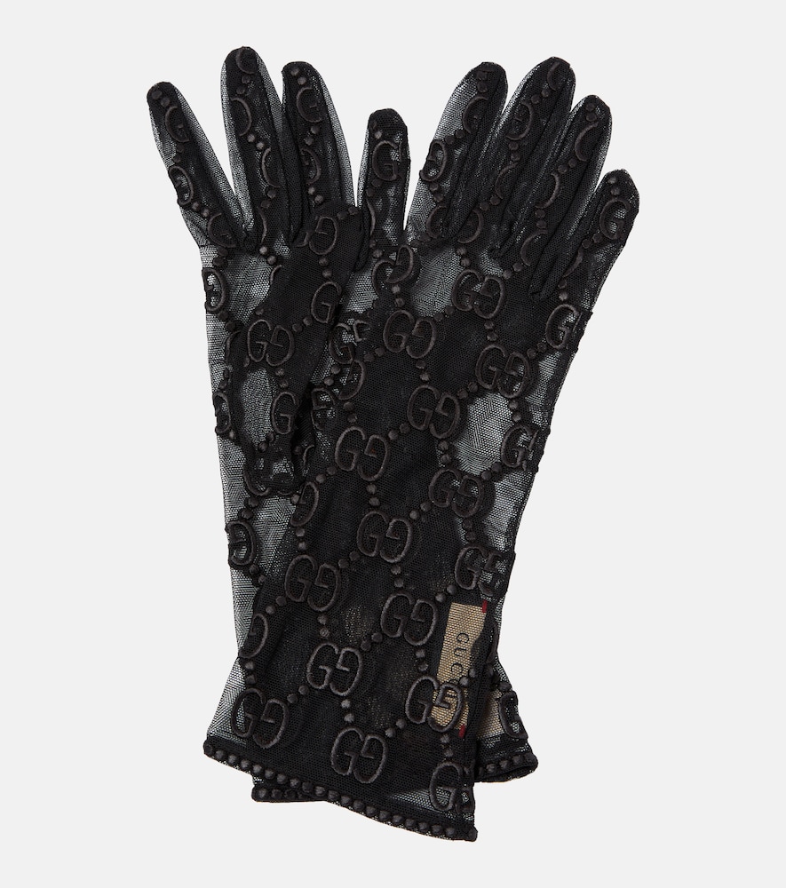 小物 GUCCI Embroidered Lace Tulle Gloves 26645945~black_0.jpg