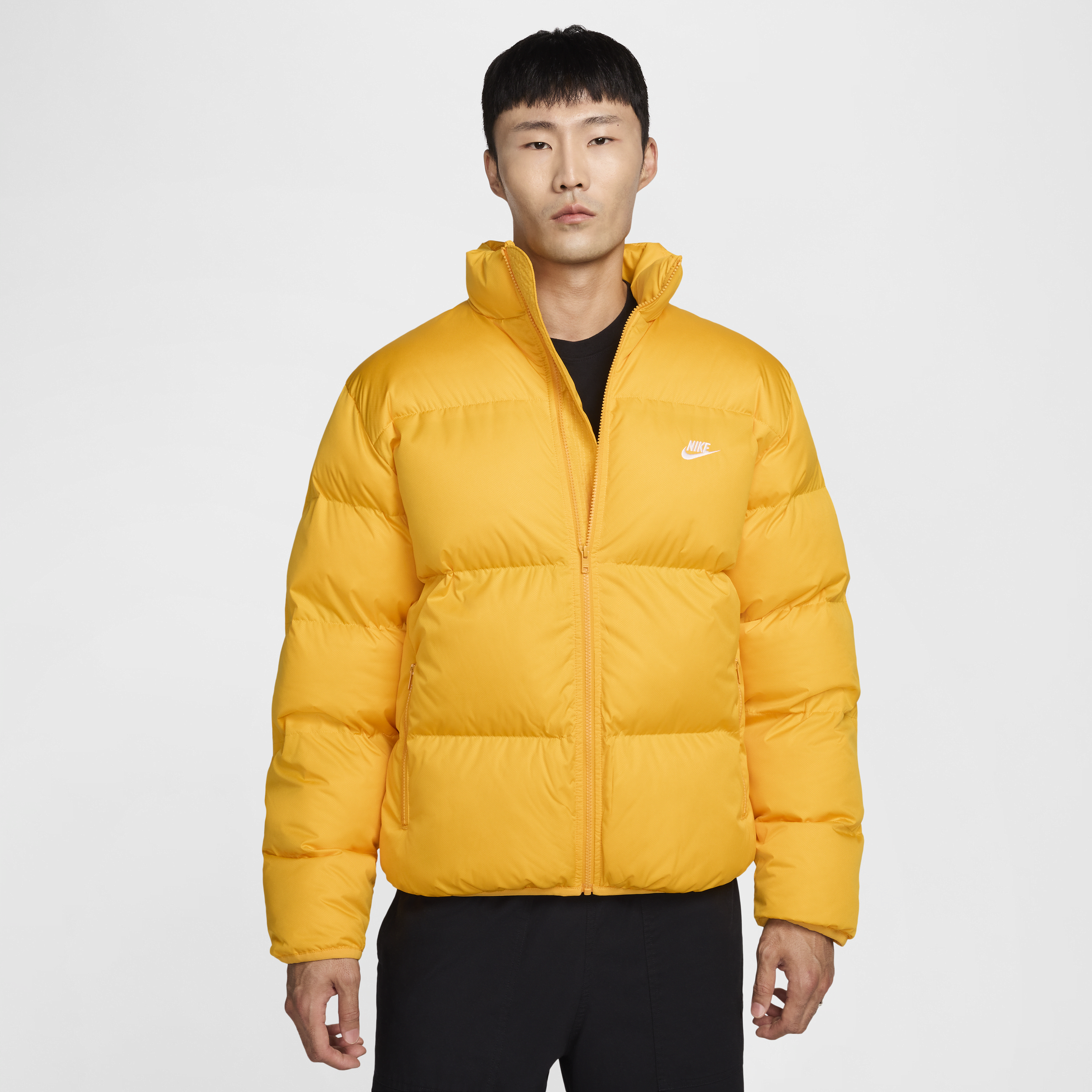 nike yellow plaid puffer jacket