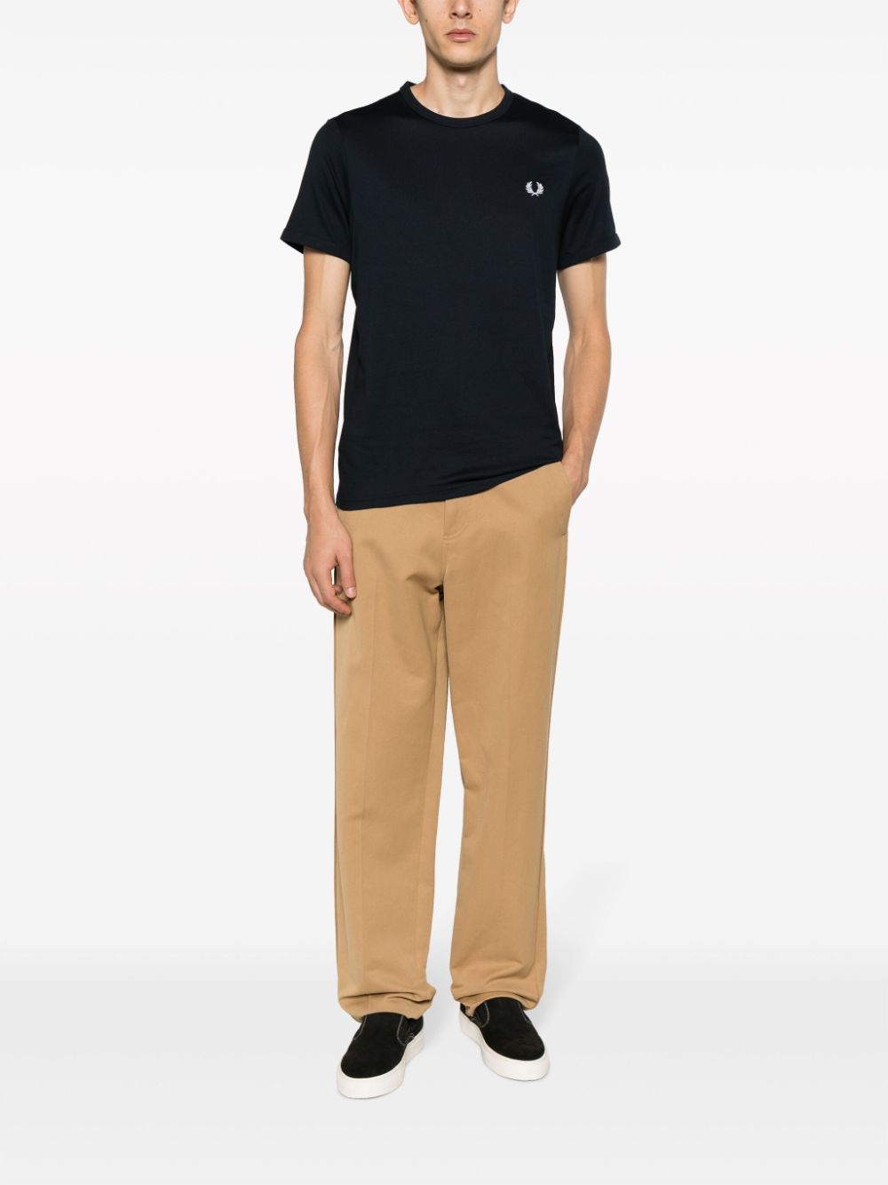 FRED PERRY logo-embroidered cotton t-shirt