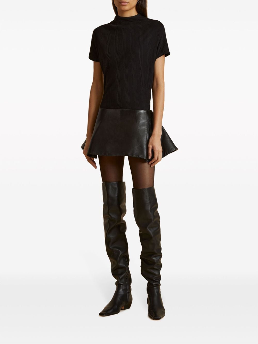 KHAITE KHAITE The Ralfa Leather Miniskirt