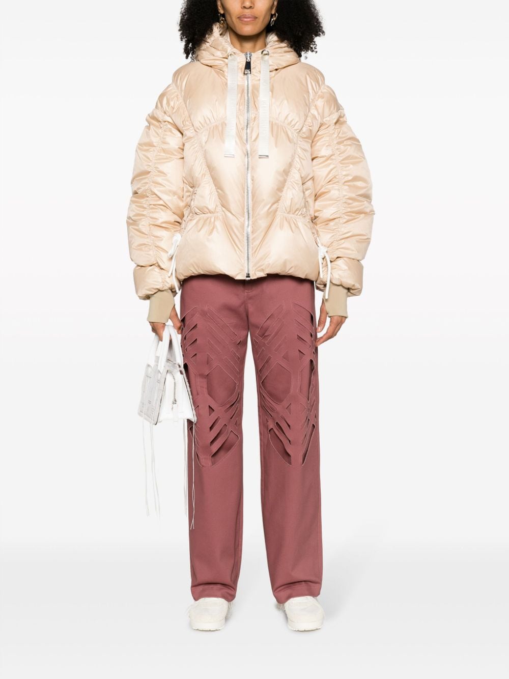 KHRISJOY Zip-Up Hooded Puffer Jacket
