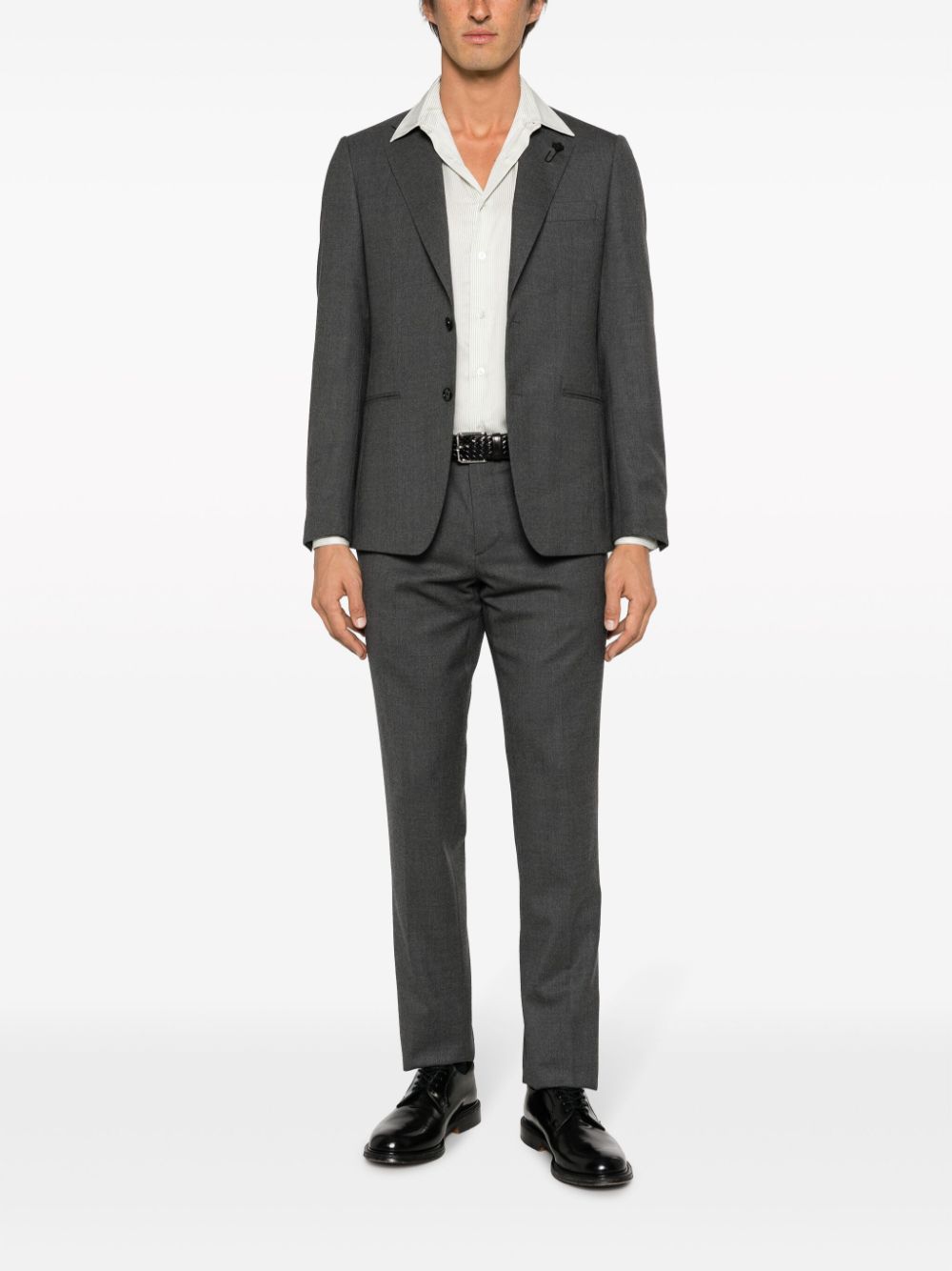 LARDINI stripe-pattern classic-collar shirt