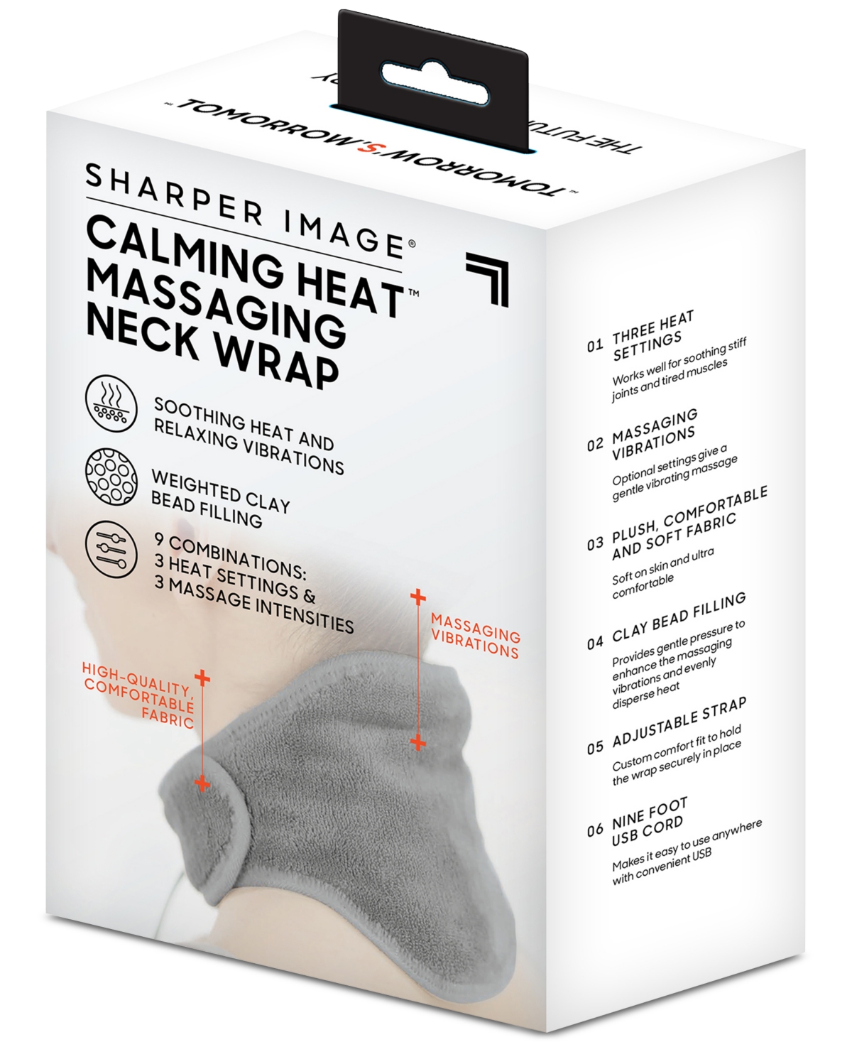 Calming Heat By Sharper Image Heated Vibrating Neck Wrap - Grey | Editorialist Calming Heat By Sharper Image Heated Vibrating Neck Wrap - Grey | Editorialist
