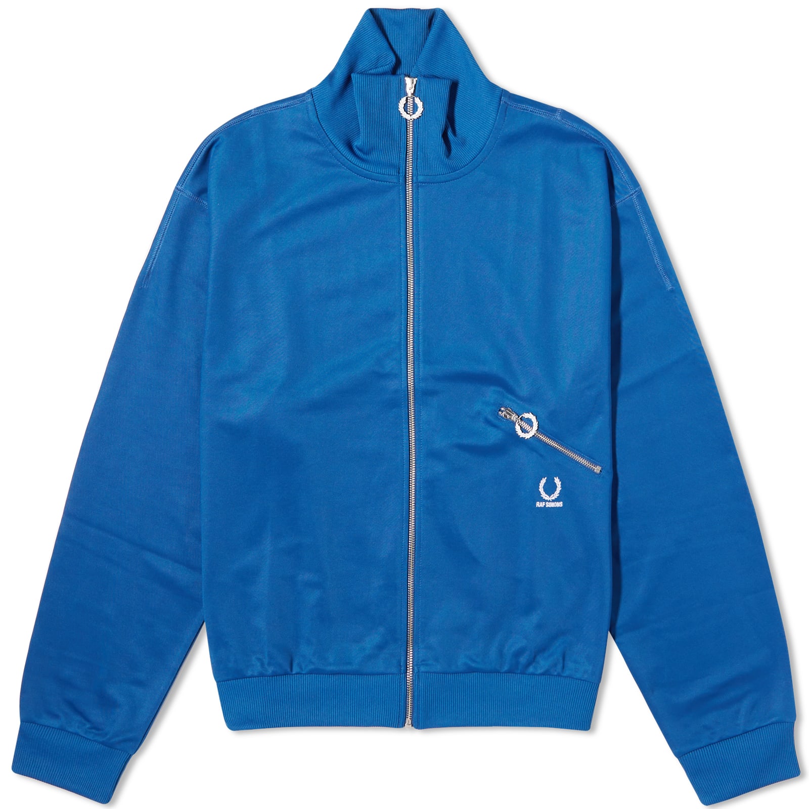 Fred Perry X Raf Simons Printed Track Jacket In Royal - 40% Off