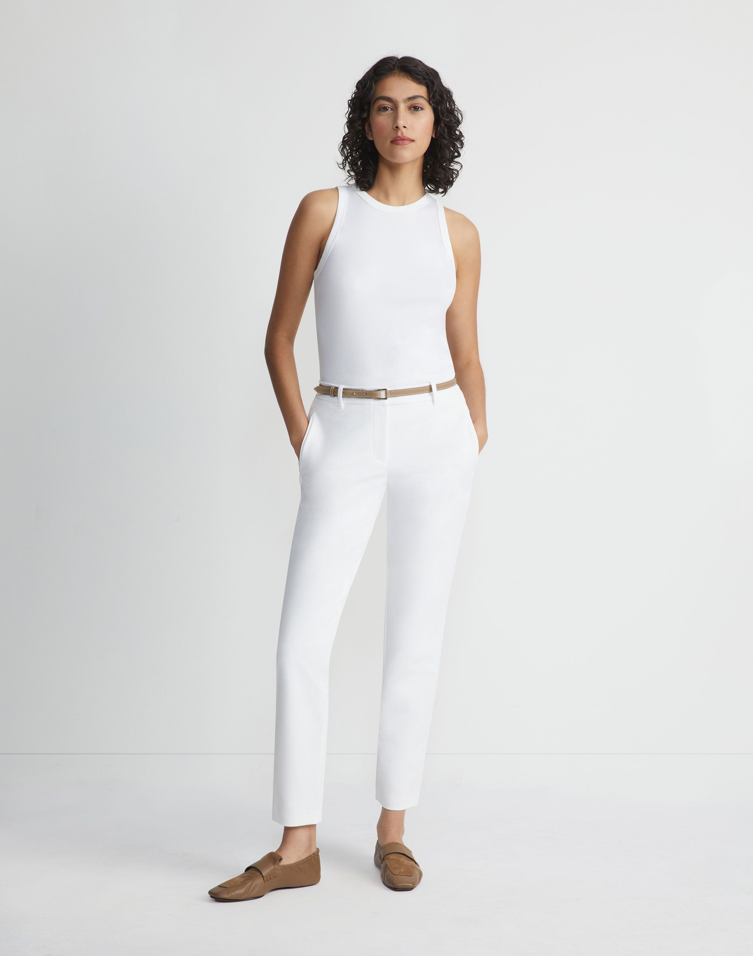 LAFAYETTE 148 NEW YORK Stretch Mid-Rise Slim Ankle Pants