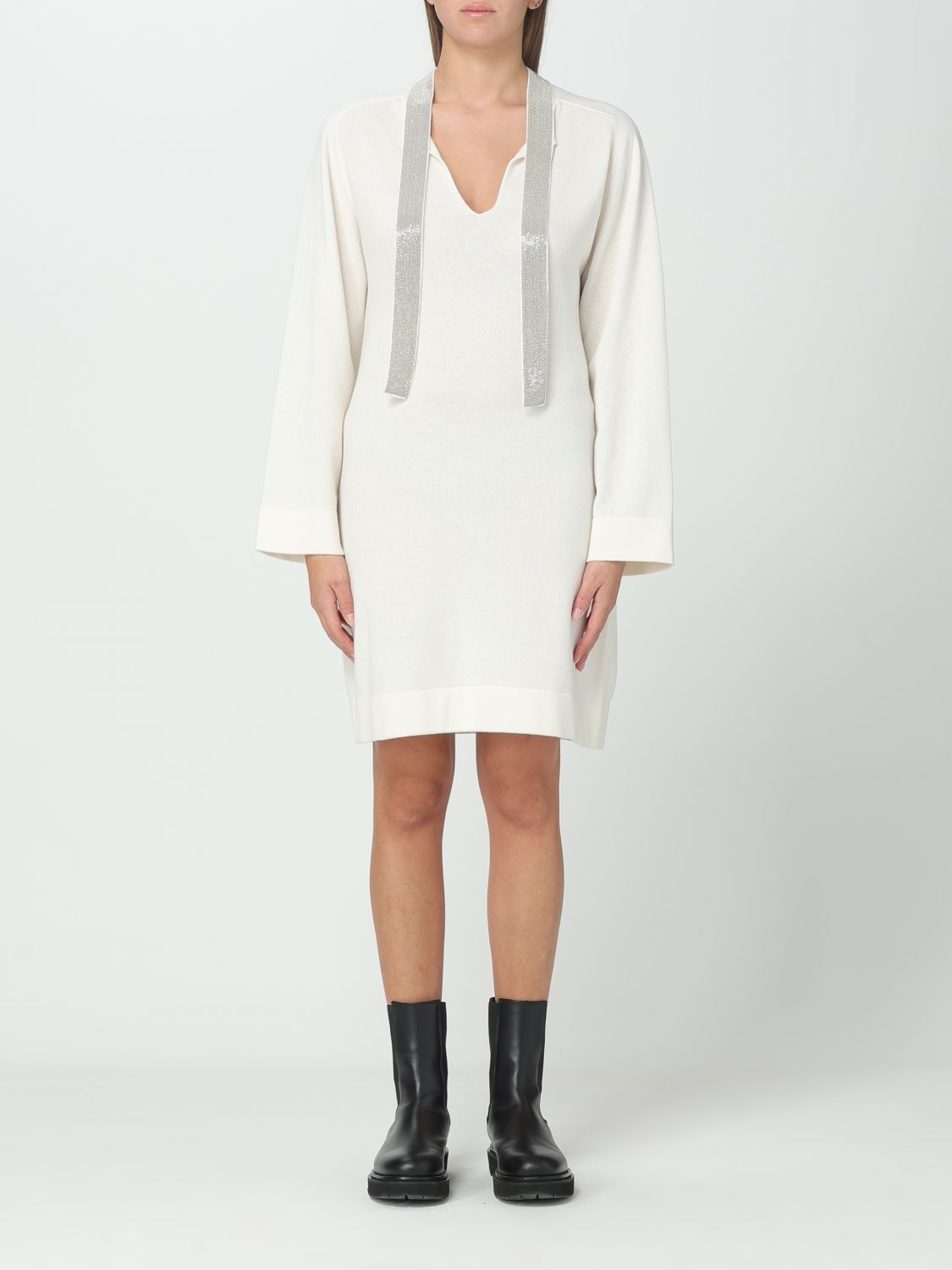 FABIANA FILIPPI Fabiana Filippi Embellished V-Neck Dress