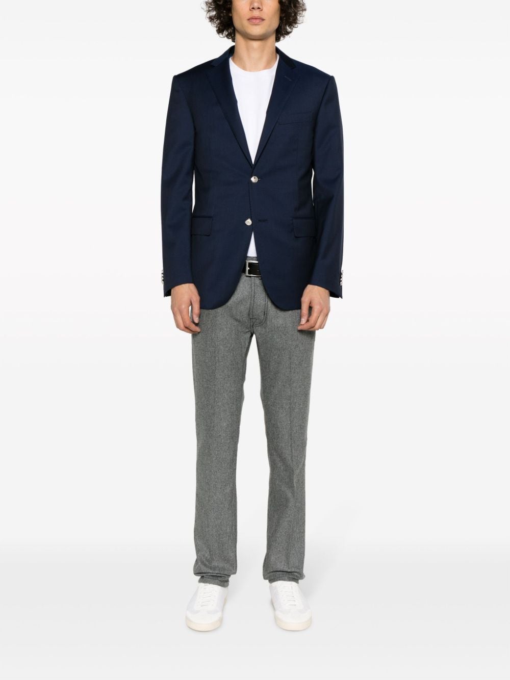 JACOB COHEN Bard Slim-Cut Flannel Trousers
