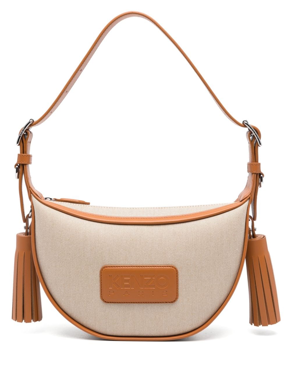 Kenzo Leather-Trim Shoulder Bag In Neutrals - 30% Off | Editorialist