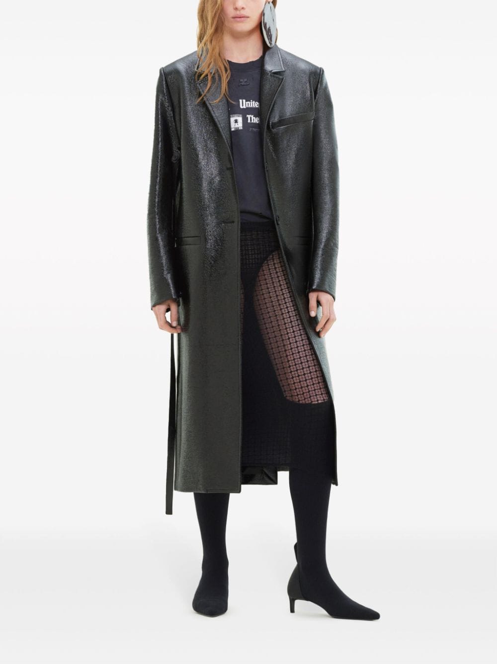 COURREGES Courrèges Vinyl Mid-Length Trench Coat