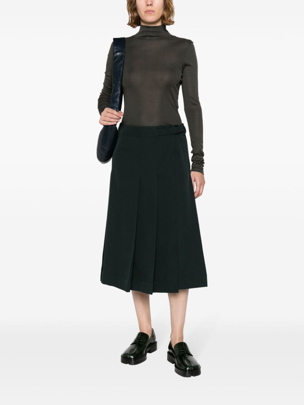 LEMAIRE LEMAIRE Pleated Wool Wrap Skirt