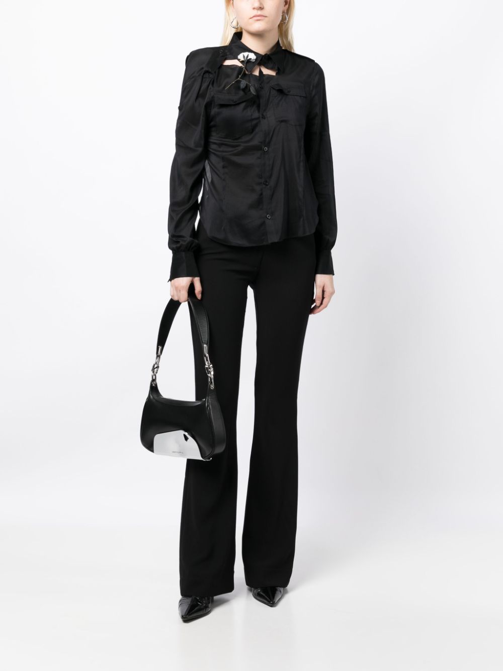UNDERCOVER Undercover Cut-Out Cotton Blend Shirt