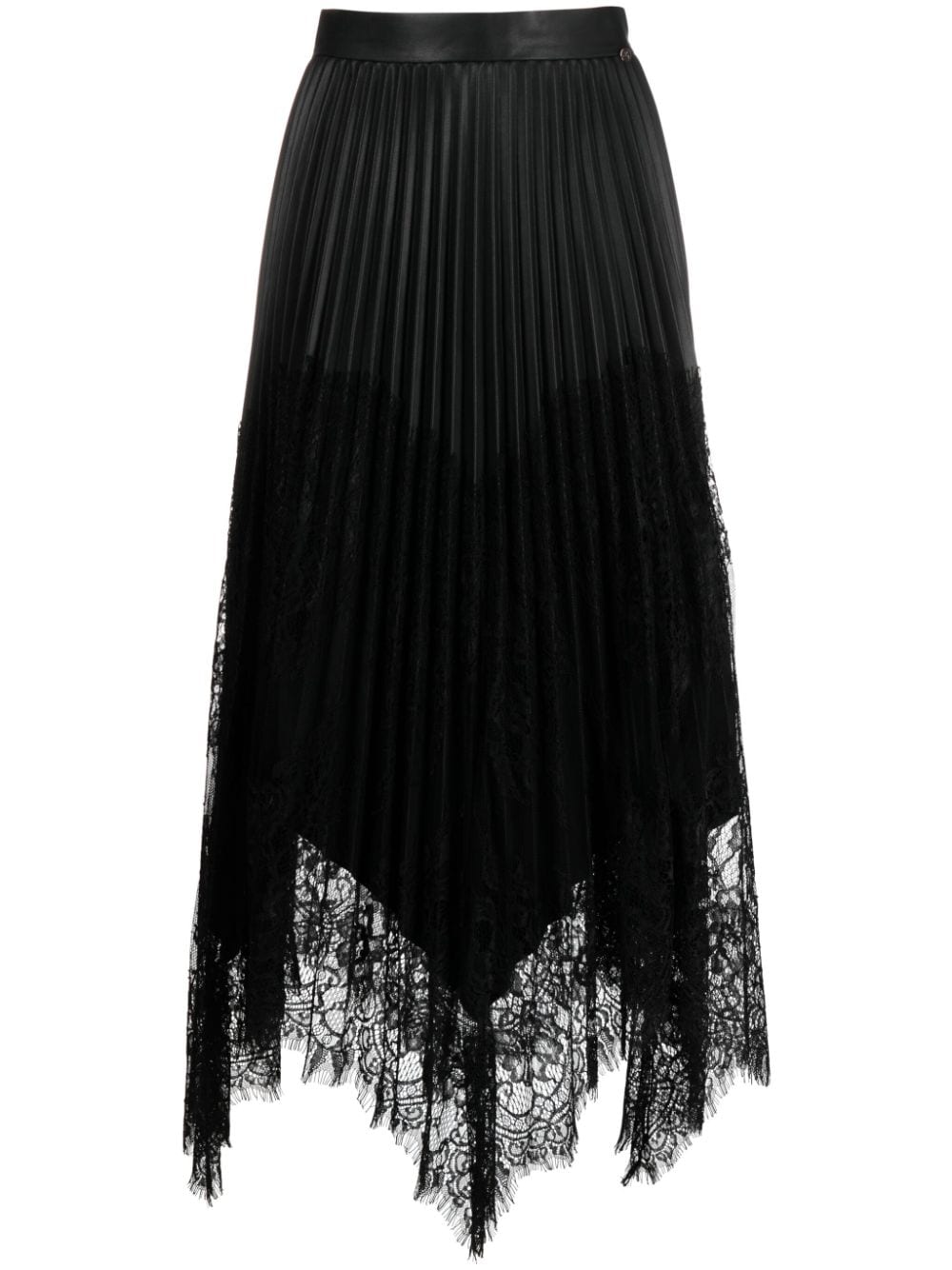NISSA NISSA Lace-Trim Pleated Midi Skirt