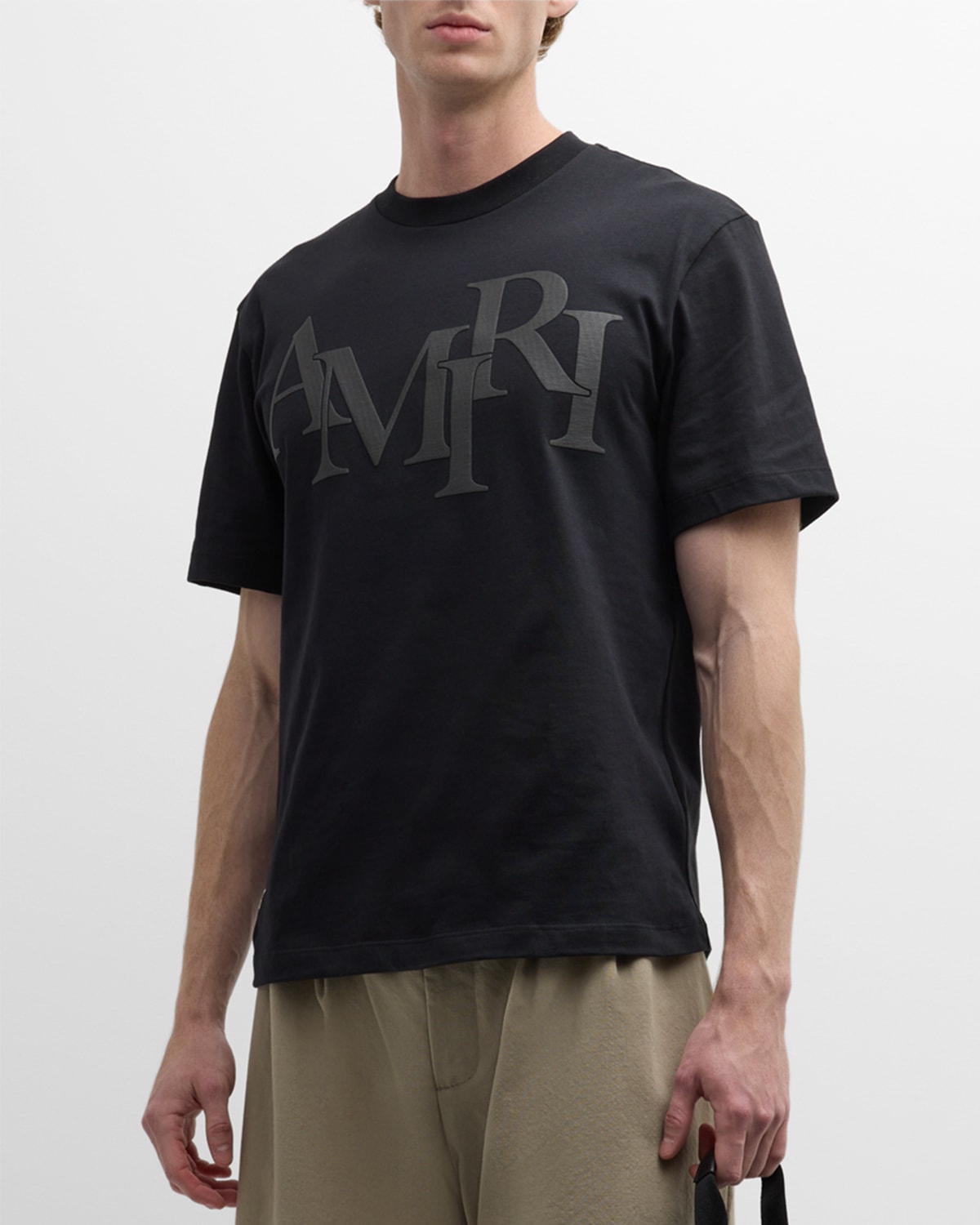 Amiri Staggered Logo T-Shirt - Black | Editorialist