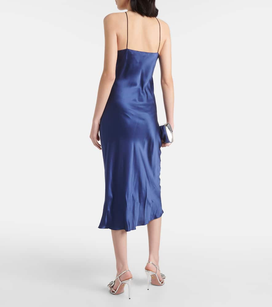 electric blue slip dress Midi electric blue slip dress  mockniwear