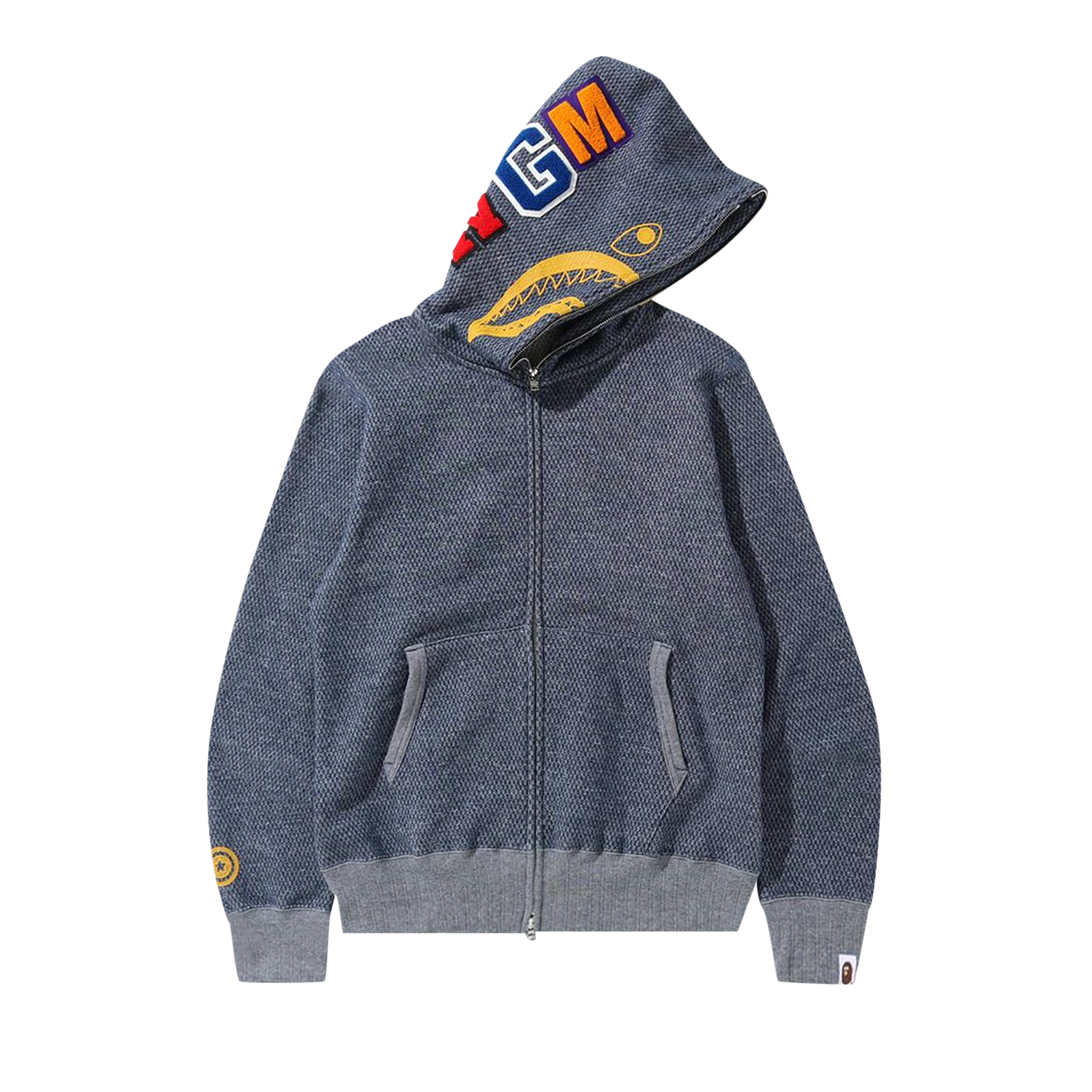 A Bathing Ape X Psg Shark Full Zip Hoodie - Blue | Editorialist