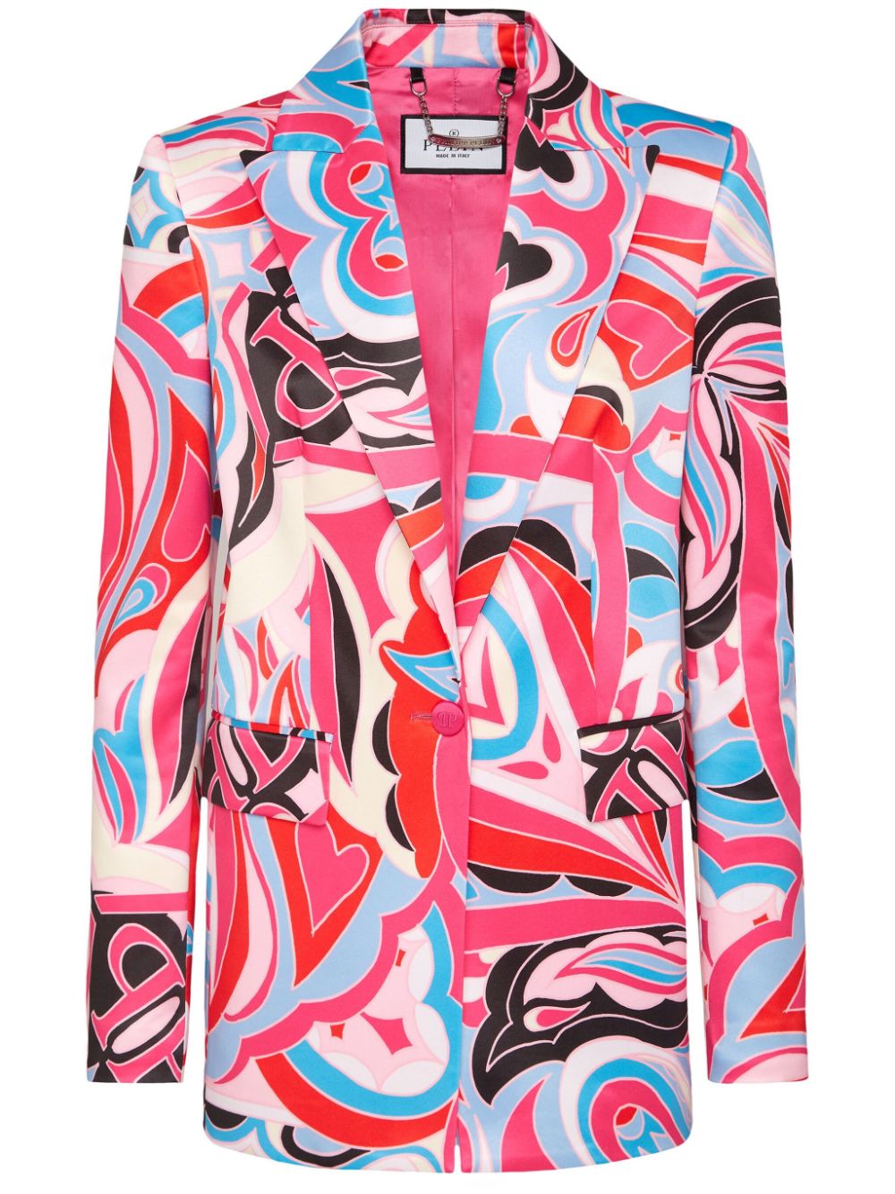 PHILIPP PLEIN Graphic-Print Single-Breasted Blazer