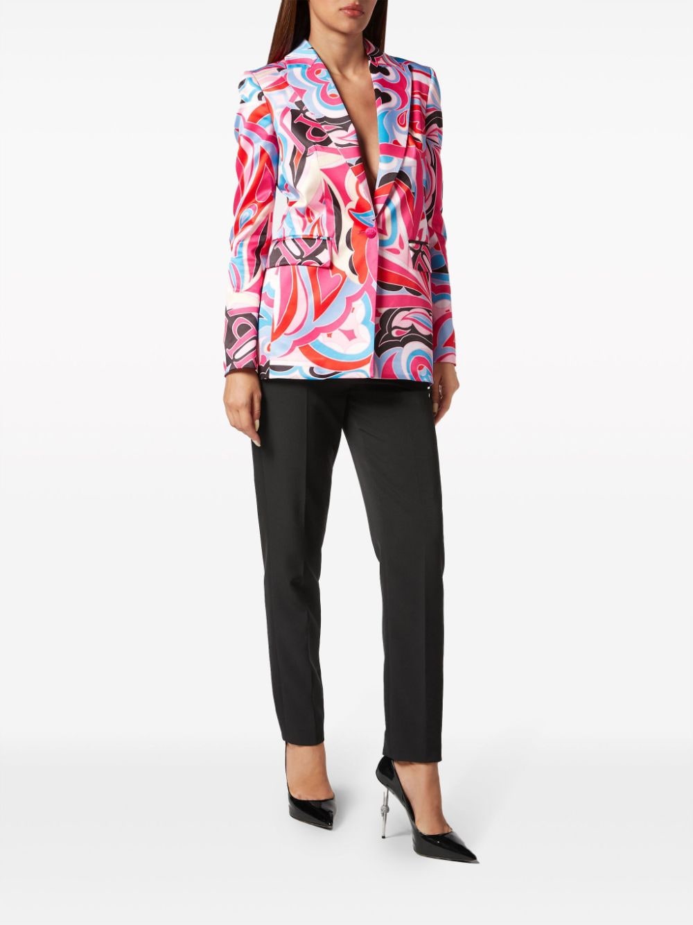 PHILIPP PLEIN Graphic-Print Single-Breasted Blazer