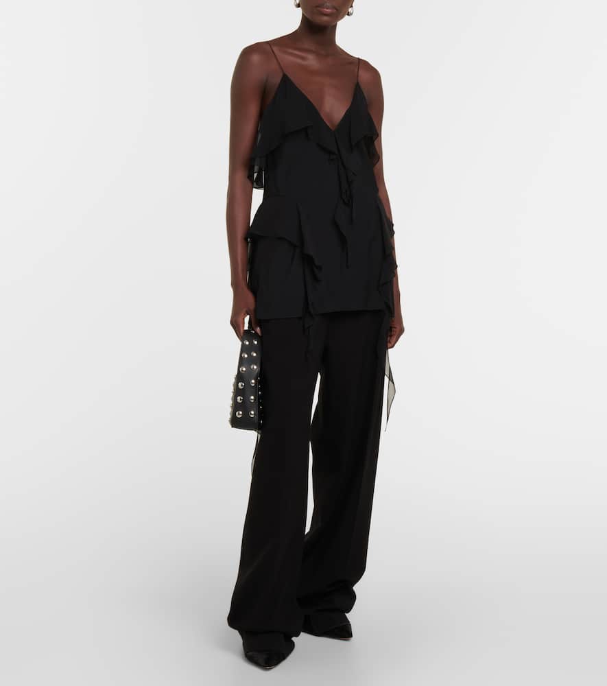 KHAITE Piet Ruffled Silk Chiffon Top