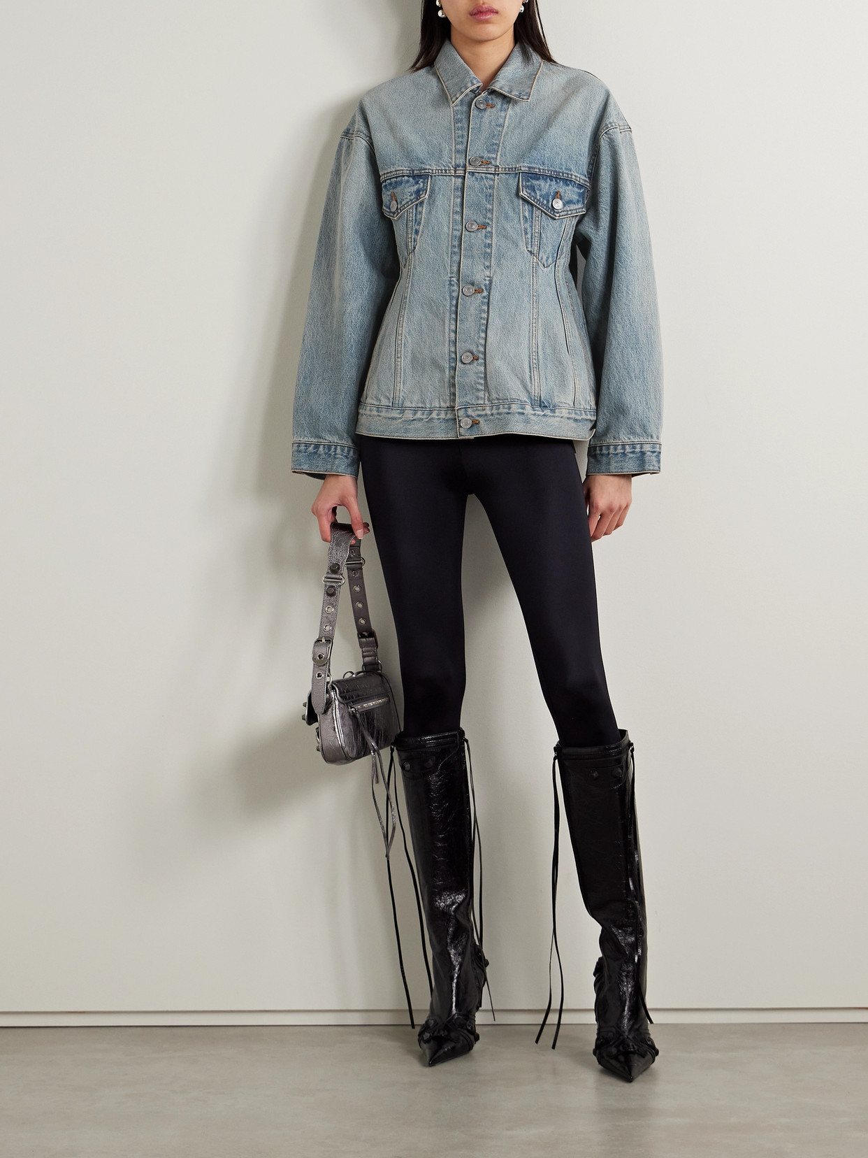 BALENCIAGA Balenciaga Hourglass Oversized Denim Jacket