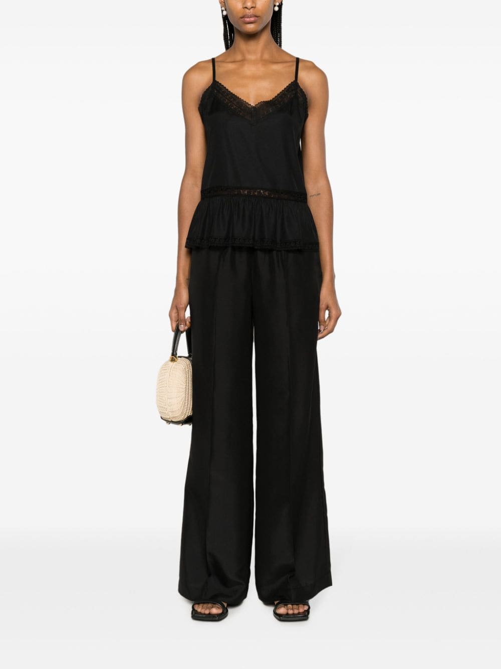 P.A.R.O.S.H P.A.R.O.S.H. Lace-Trim Silk Tank Top
