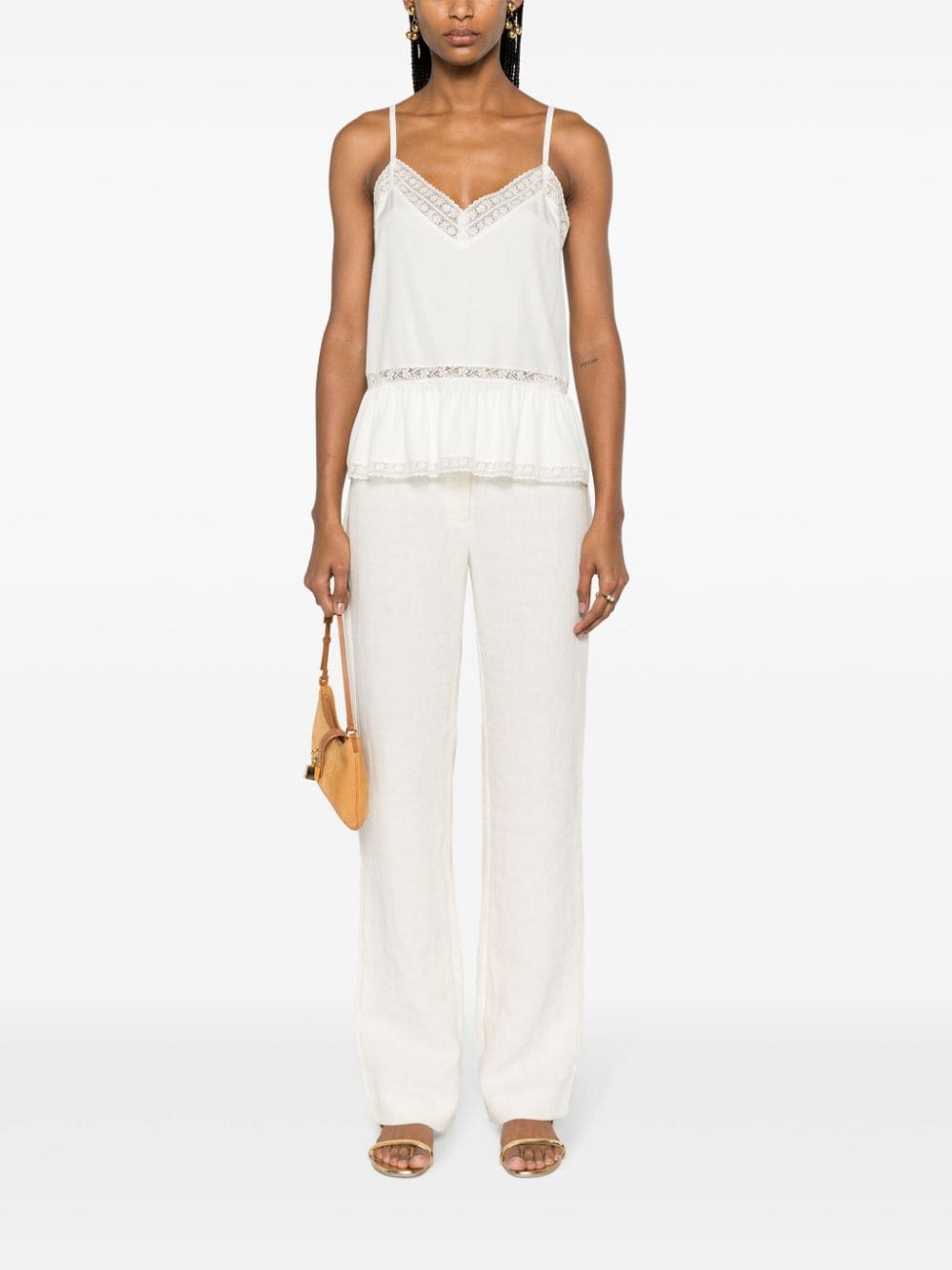 P.A.R.O.S.H P.A.R.O.S.H. Lace-Trim Silk Tank Top
