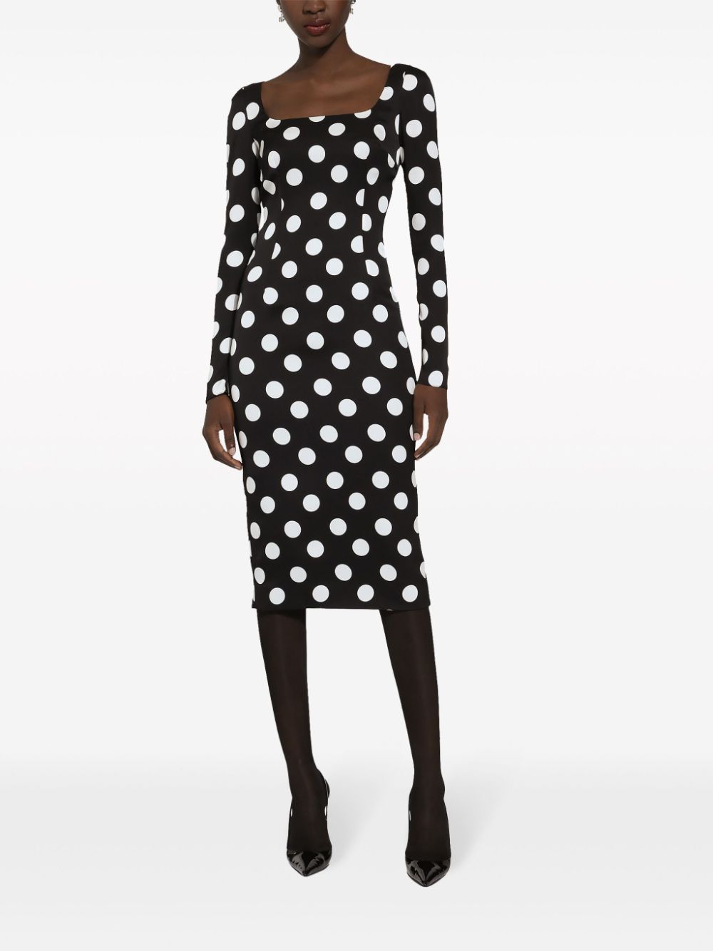 DOLCE & GABBANA Dolce & Gabbana Polka Dot-Print Midi Dress