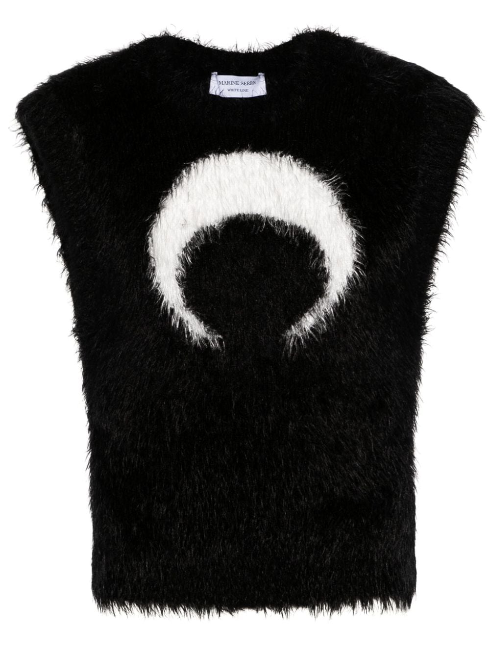 Buy MARINE SERRE Crescent Moon Sleeveless Jumper - Black At 29
