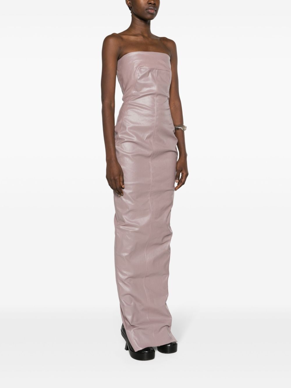 RICK OWENS Rick Owens Coated Strapless Bustier Gown