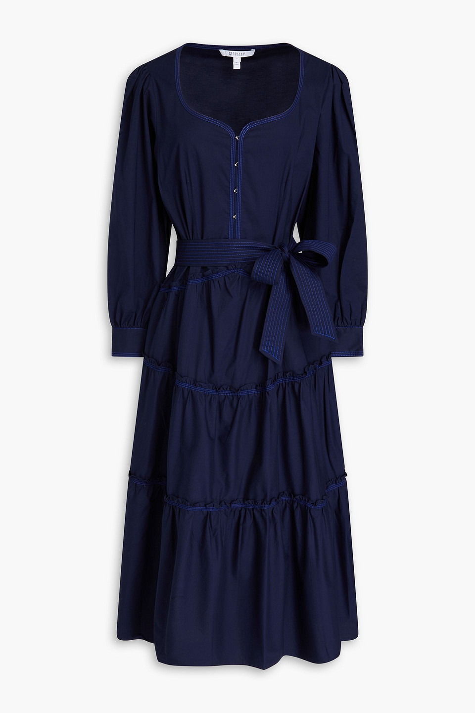 knee length dresses for ladies Floral Blue & White Midi Dress - All Dresses