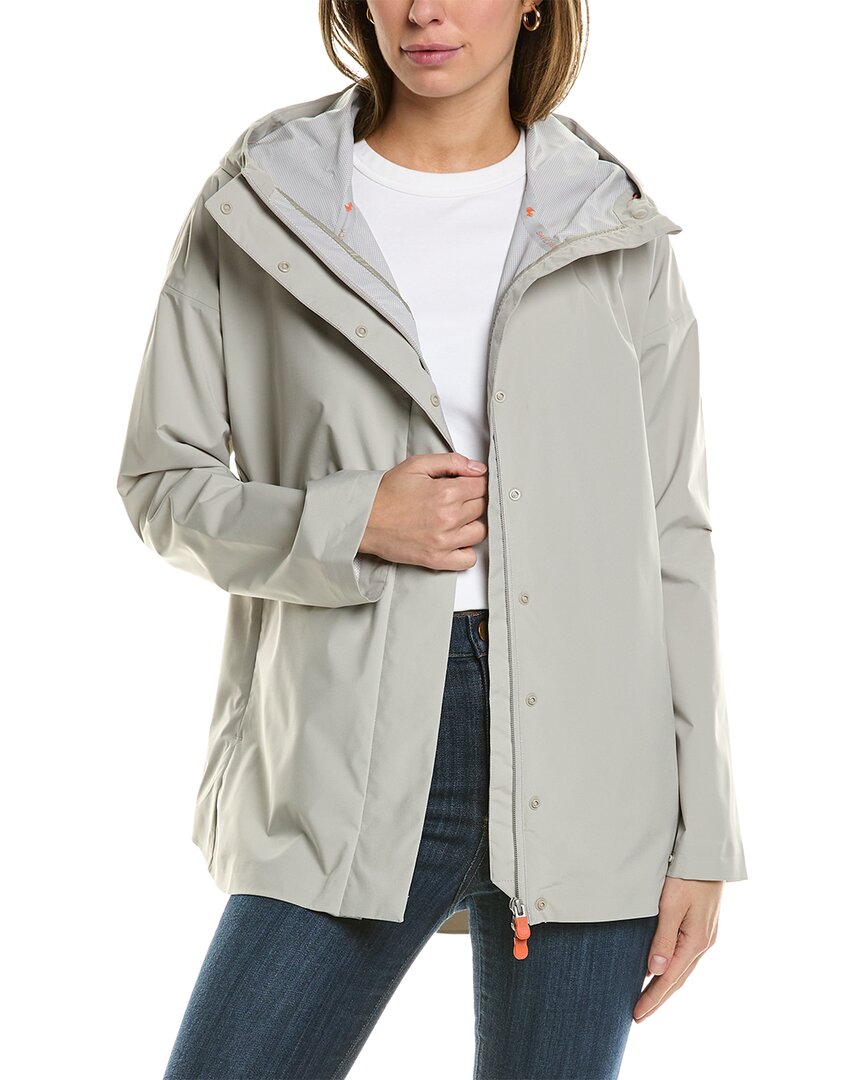 Save The Duck Miley Short Rain Jacket In Grey 70% Off Editorialist