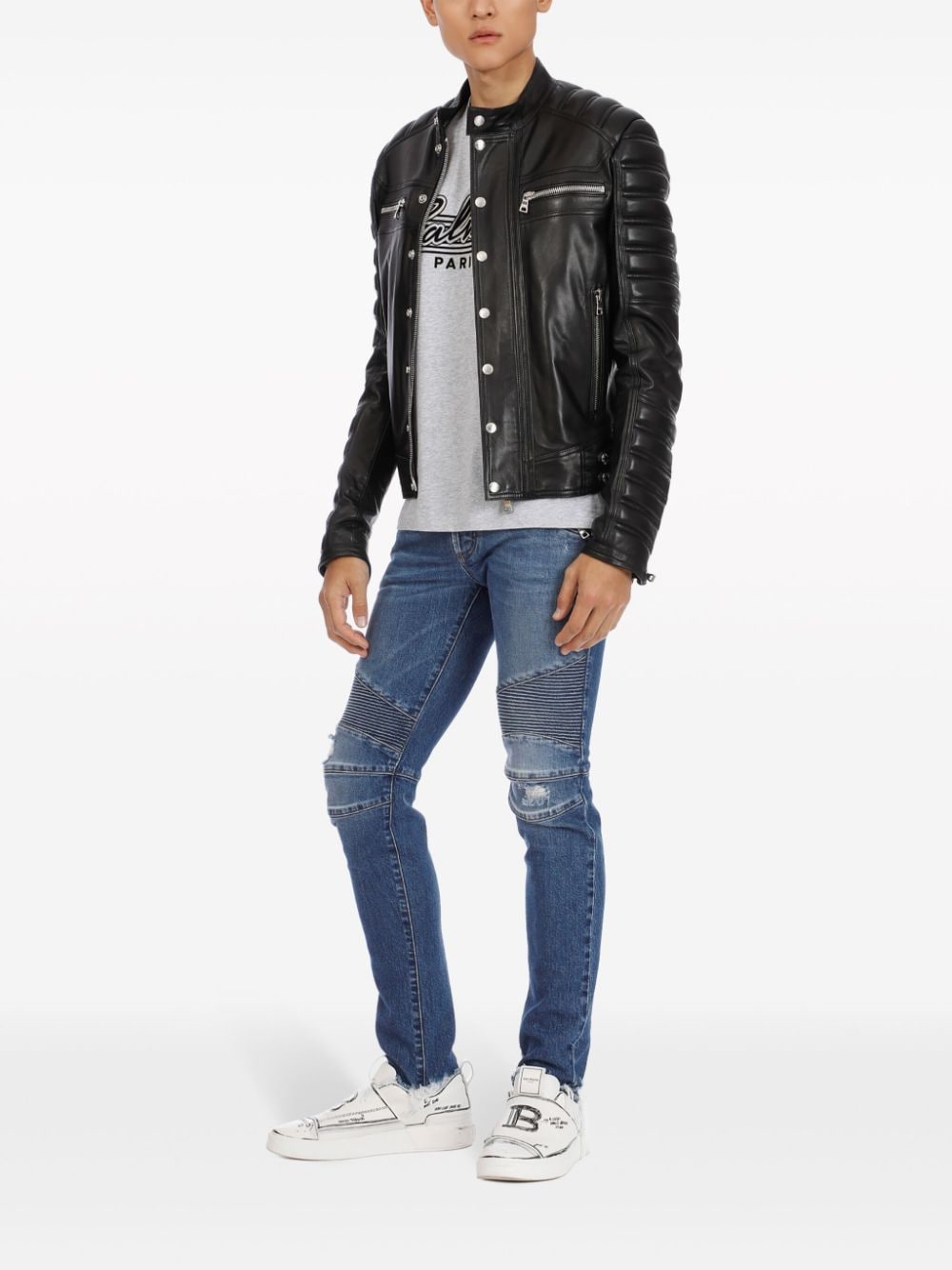 BALMAIN Balmain Ripped Tapered Jeans