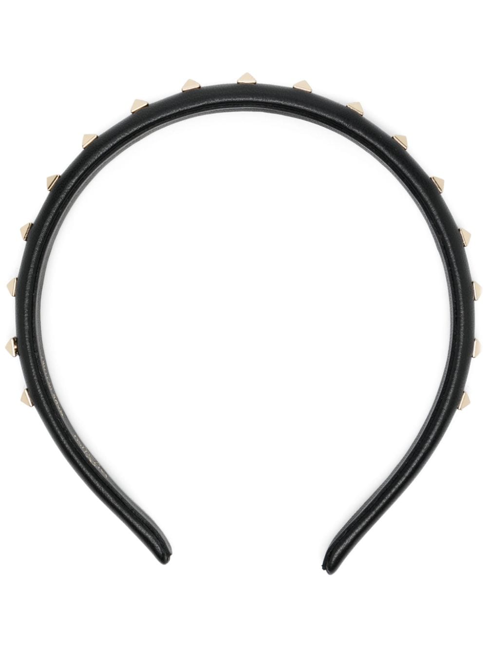 Valentino Black Studded Headband Valentino Garavani stud-embellished Leather Headband | Black  main image 2