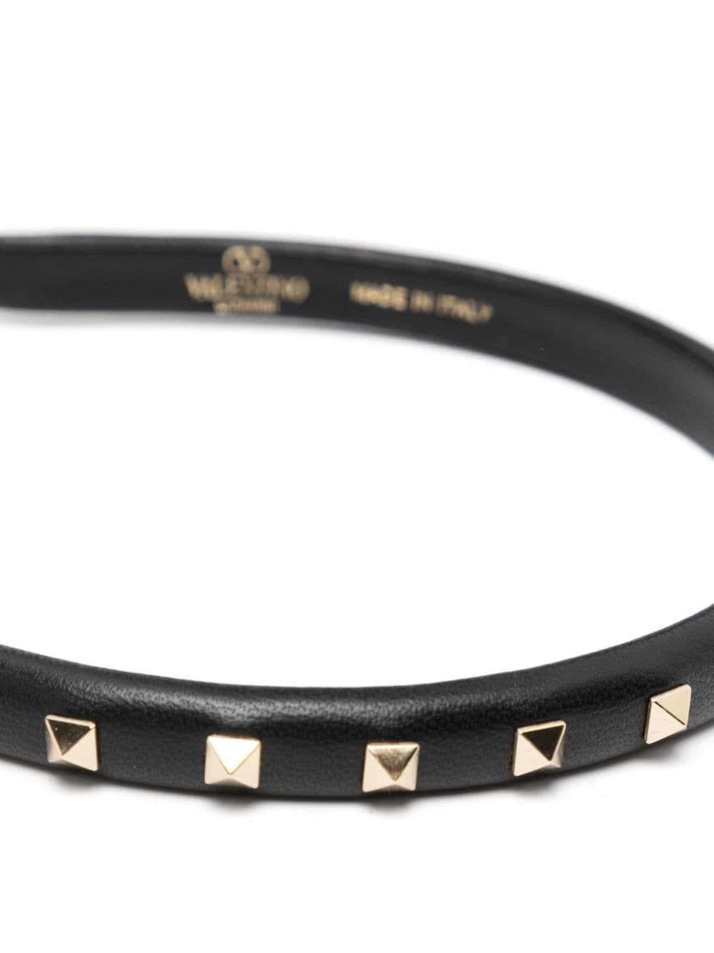 Valentino Garavani Rockstud Leather Headband In Black - 40% Off