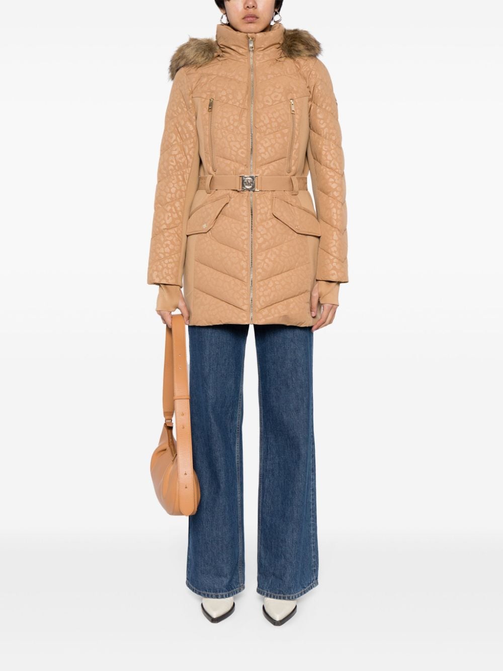 MICHAEL KORS Michael Michael Kors Leopard-Print Padded Parka Coat