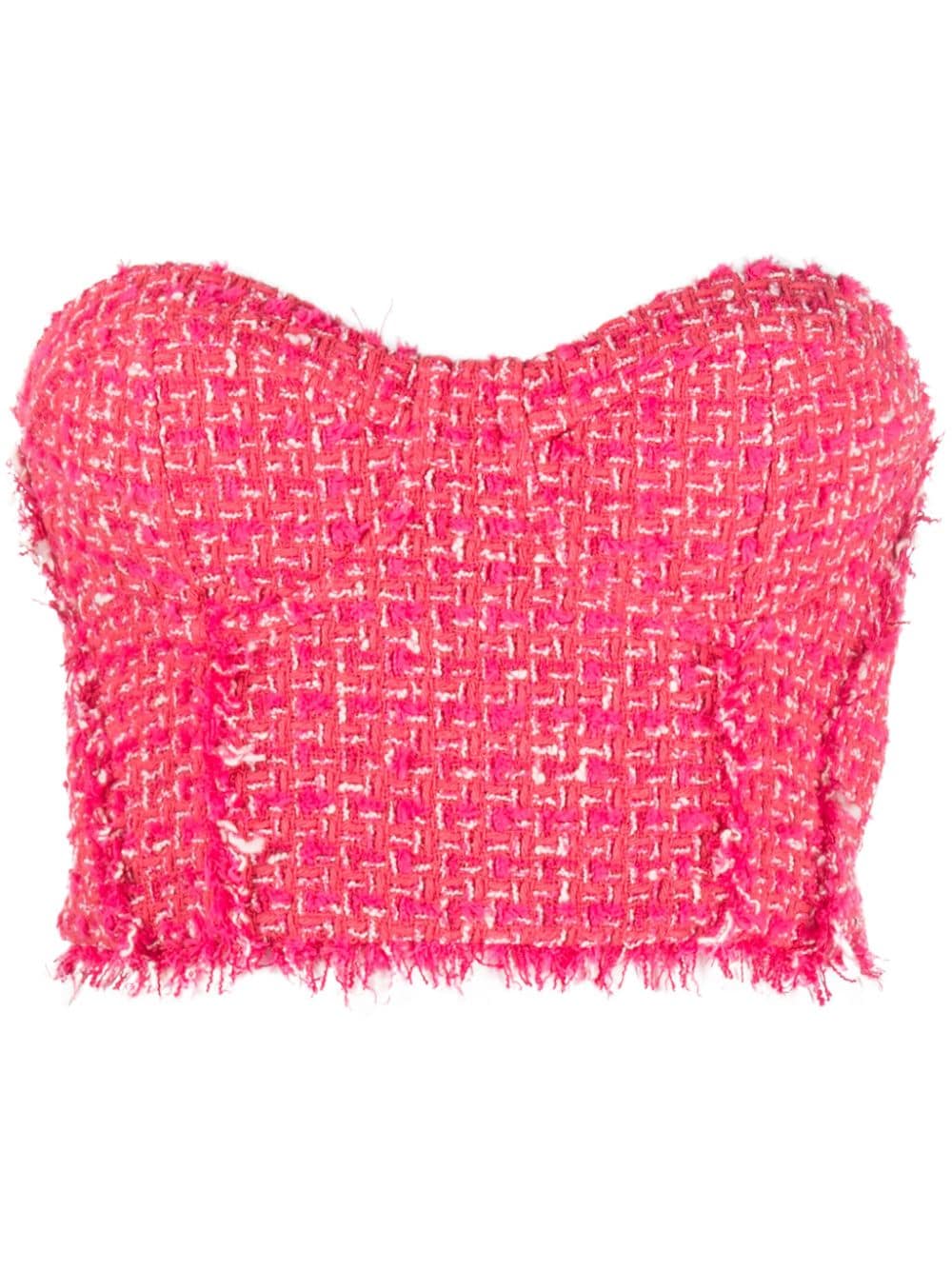 PATRIZIA PEPE Patrizia Pepe Frayed Tweed Bustier Top