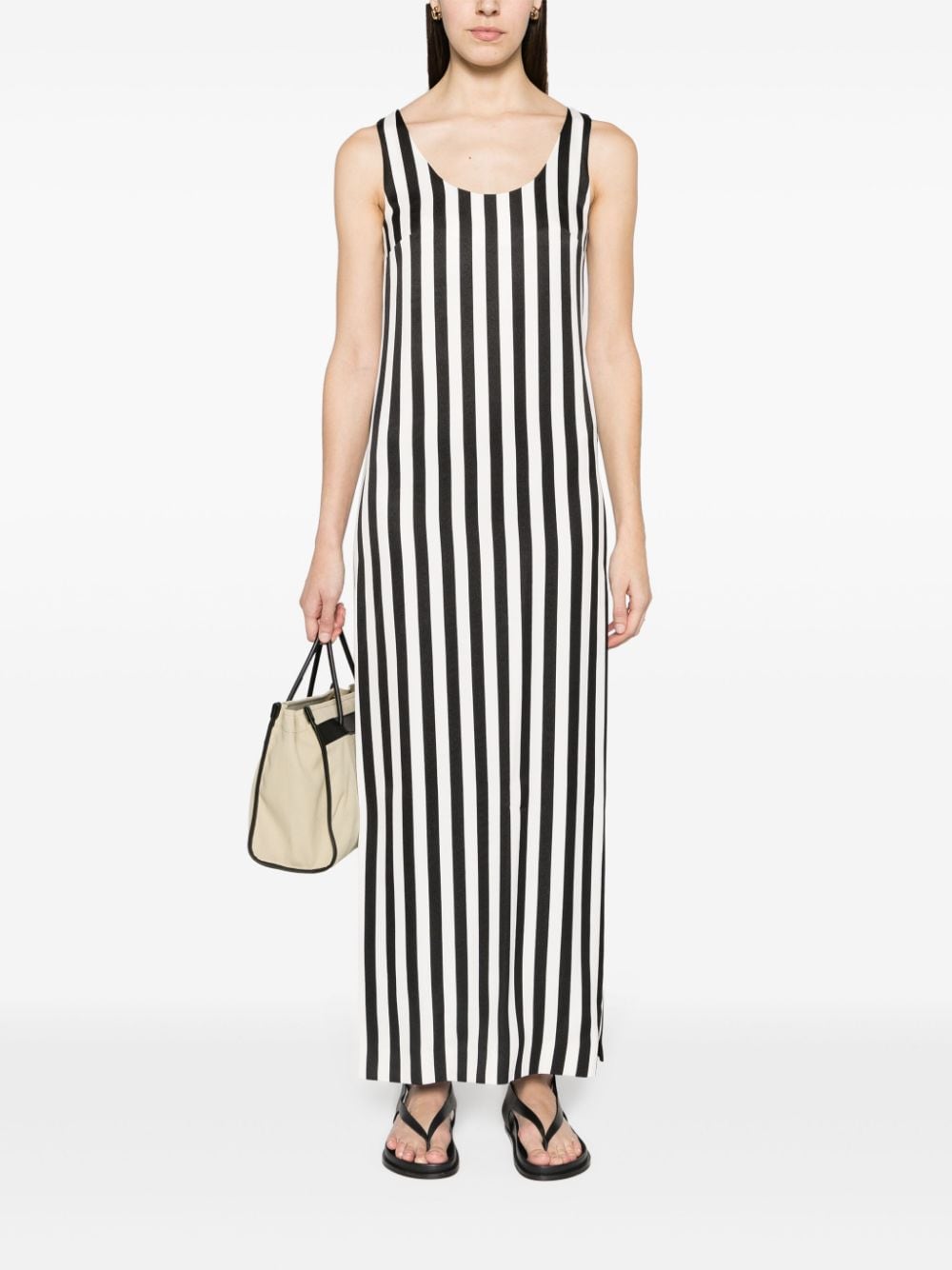 MOSCHINO Moschino Scoop-Neck Striped Long Dress