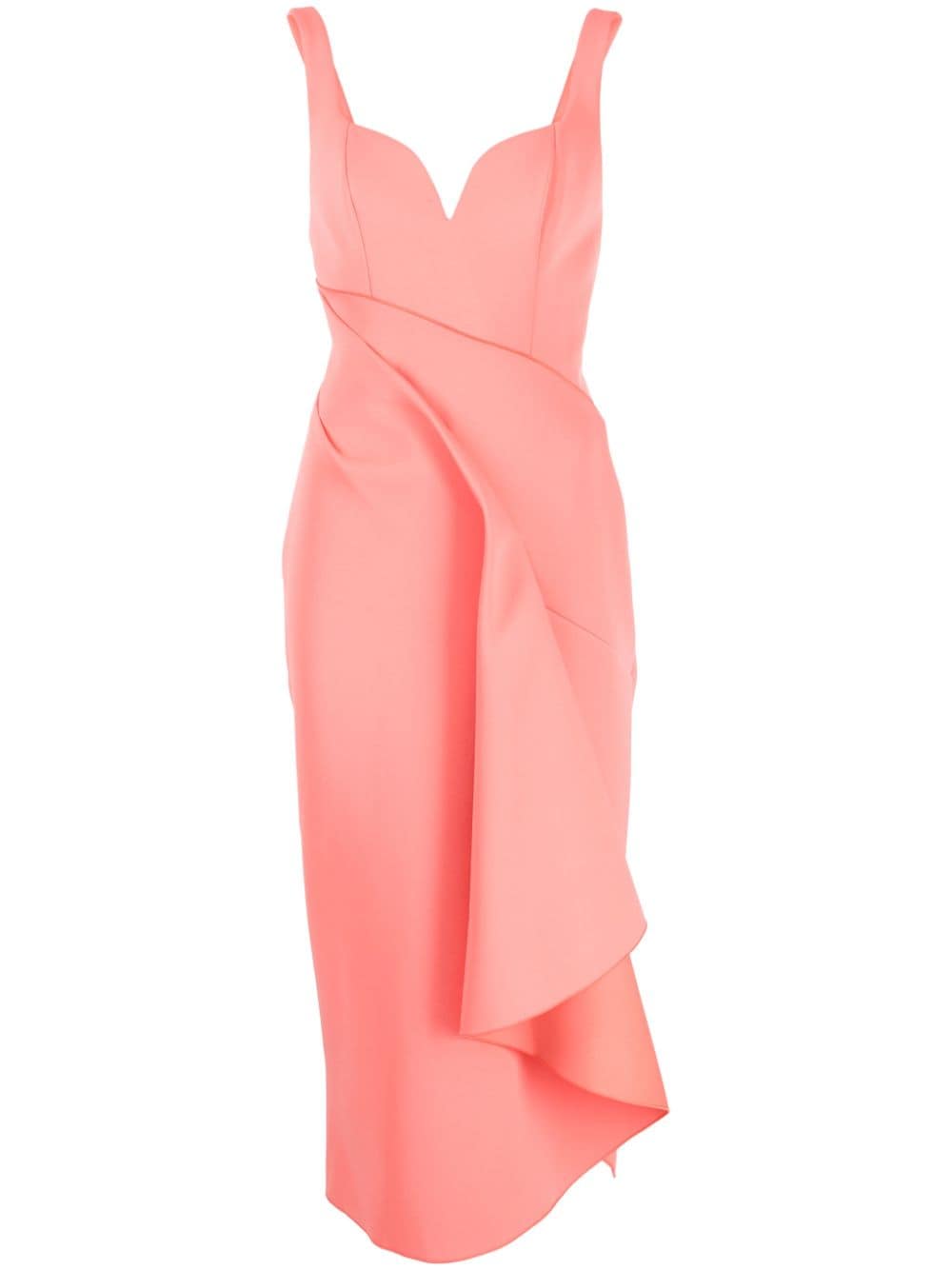 Acler Gowrie Ruffled Midi Dress In Orange - 50% Off | Editorialist