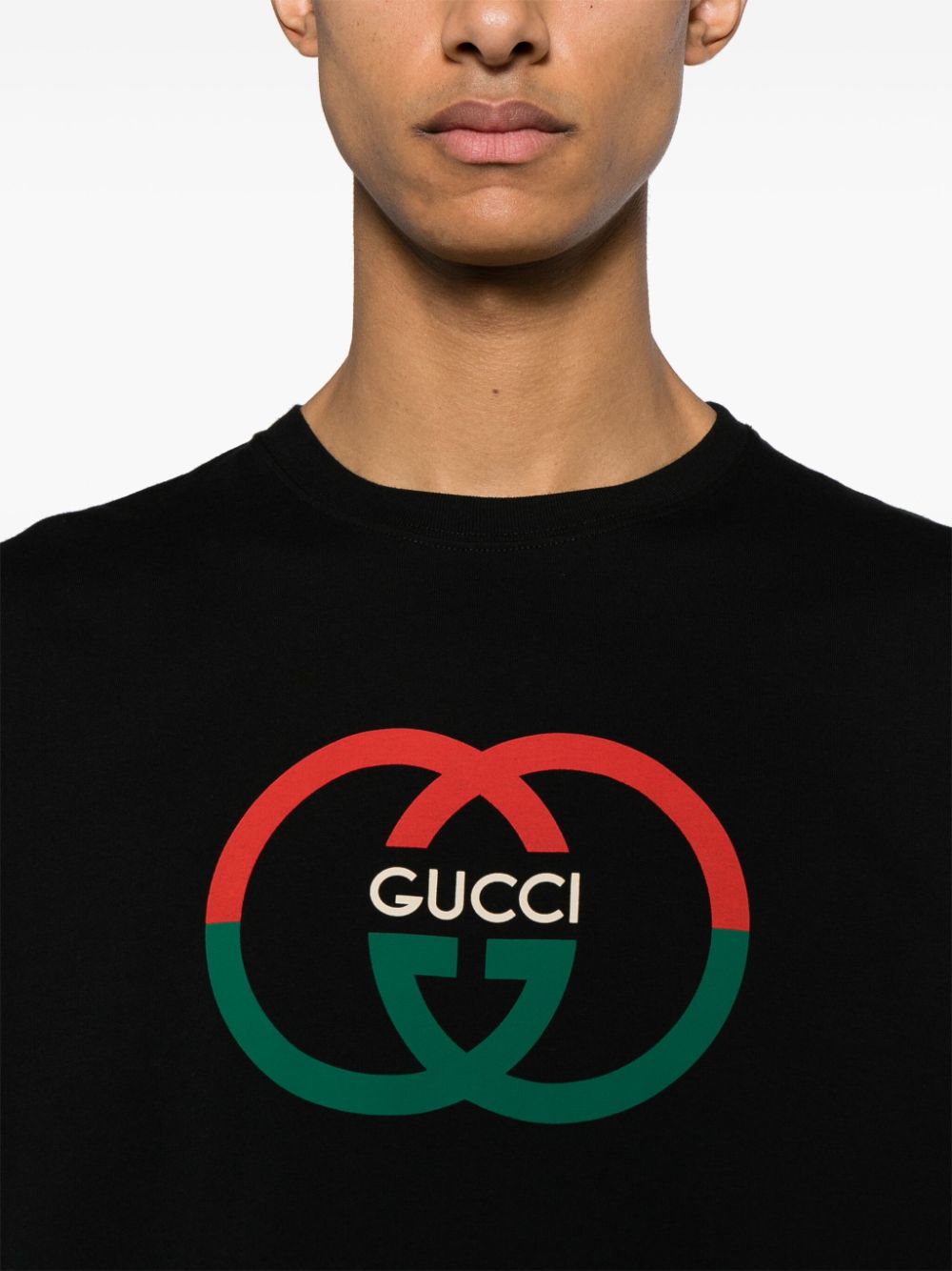 Gucci Logo-Print Cotton T-Shirt - Black | Editorialist