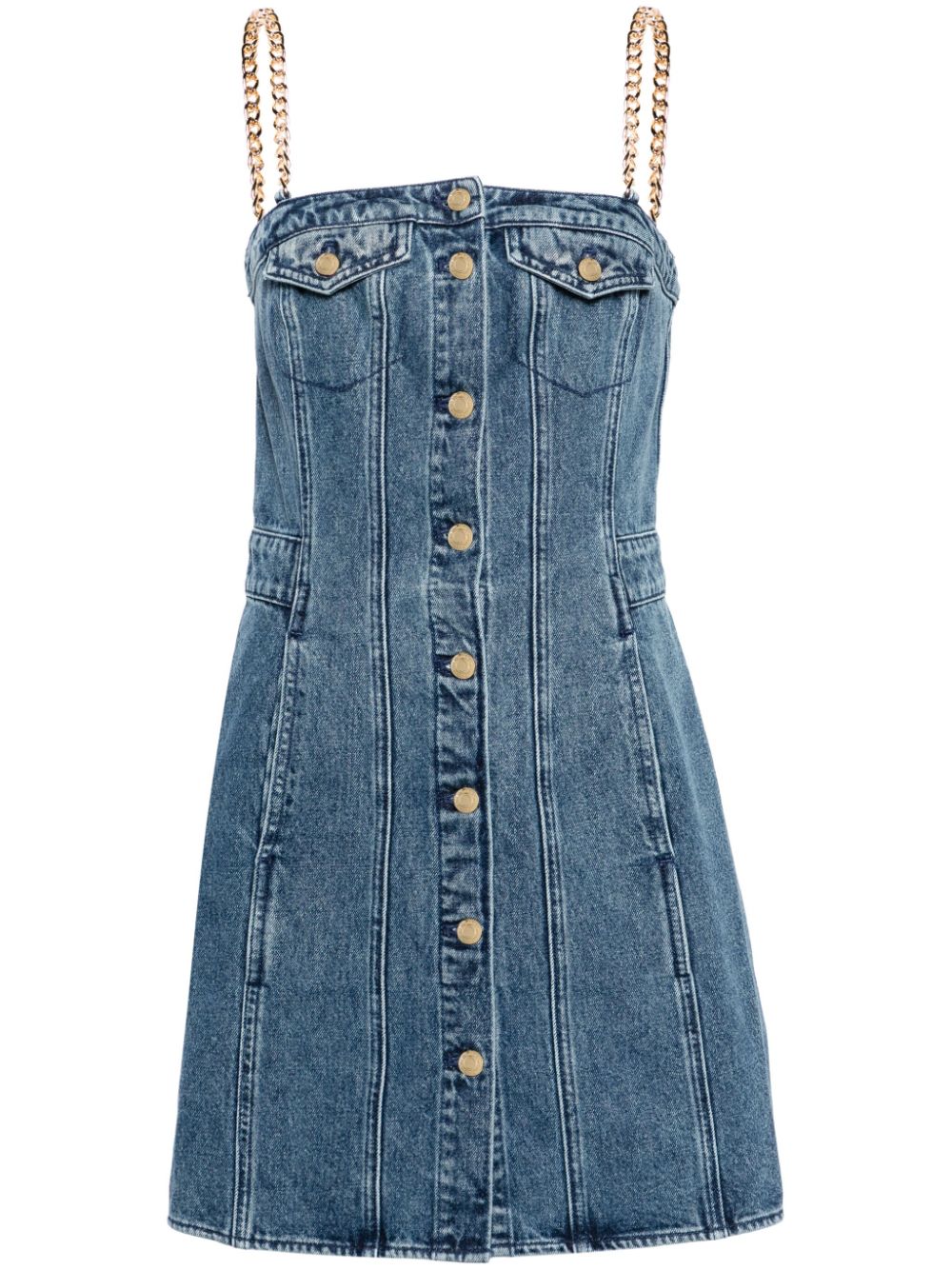 michael kors denim dress with gold chain Dgmindia Michael Kors Denim Dress With Gold Chain Michael Kors Medium Wash  Sleeveless Button-Up Denim
