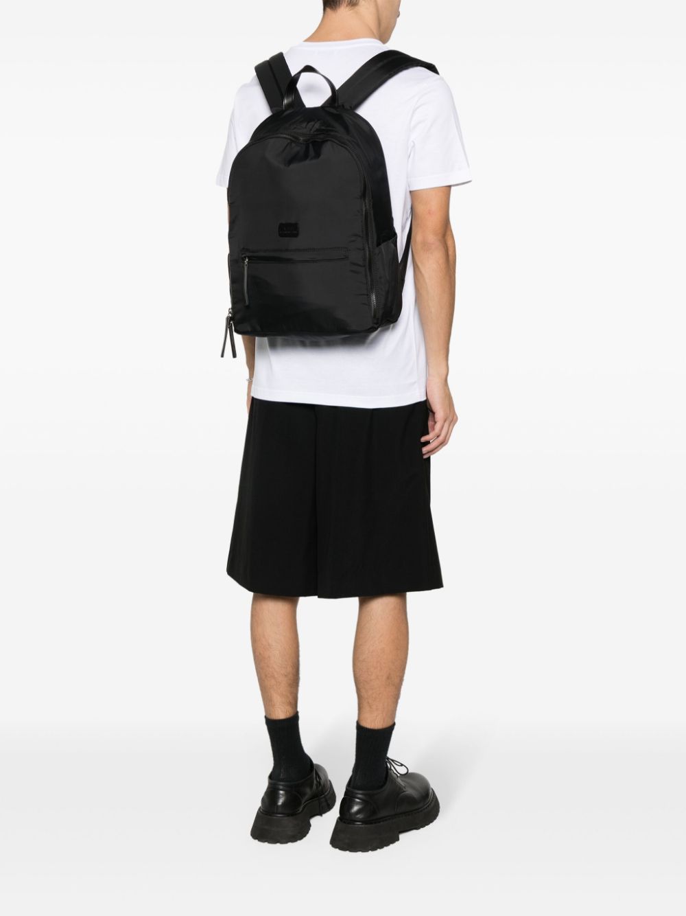 A.P.C. Blake Logo-Patch Backpack In Black - 12% Off | Editorialist