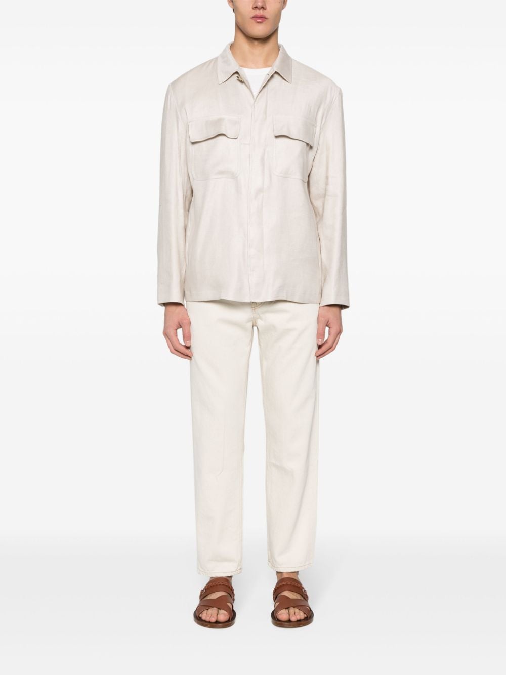 LARDINI Classic-Collar Shirt Jacket
