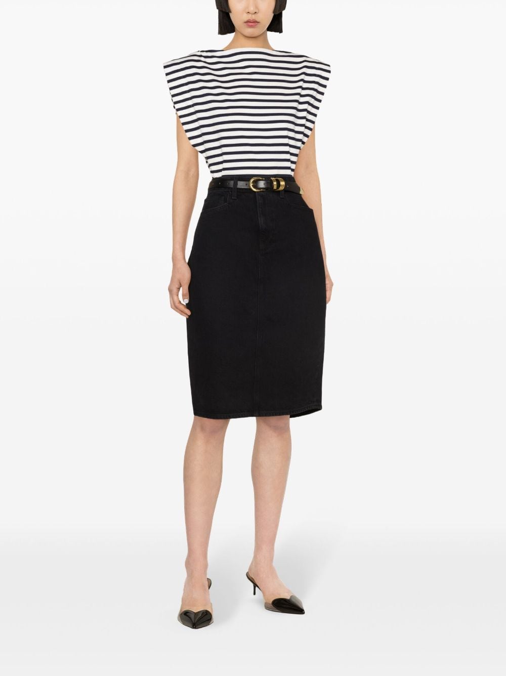 PAIGE PAIGE Siren Denim Midi Skirt