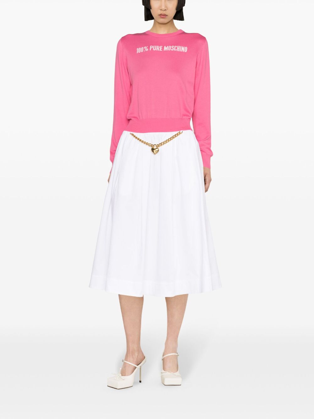 MOSCHINO Moschino Heart-Charm Midi Skirt