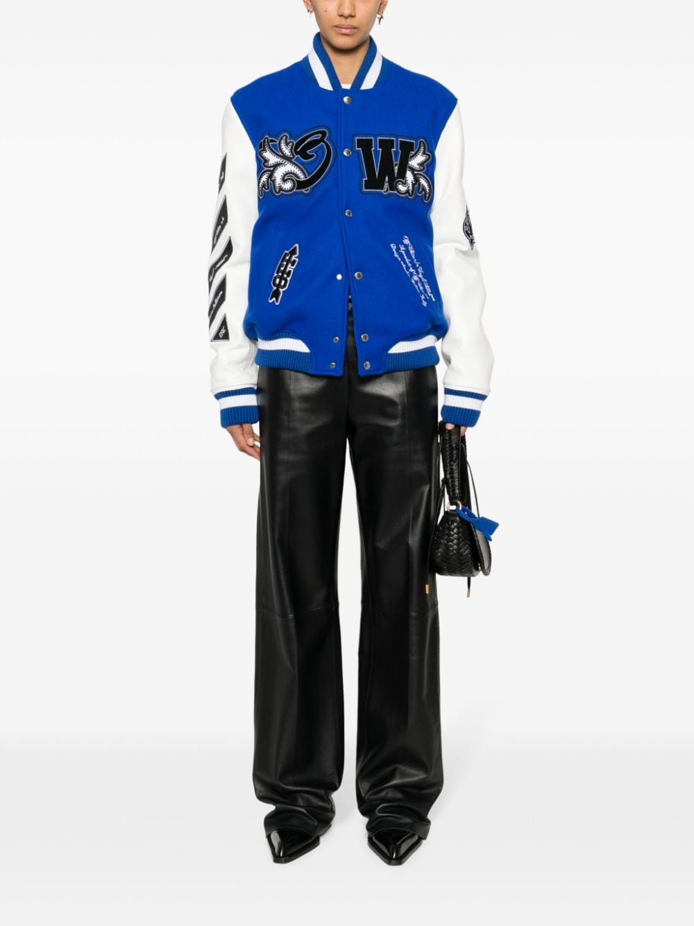 OFF-WHITE Off-White Royal Logo Appliqué Varsity Jacket