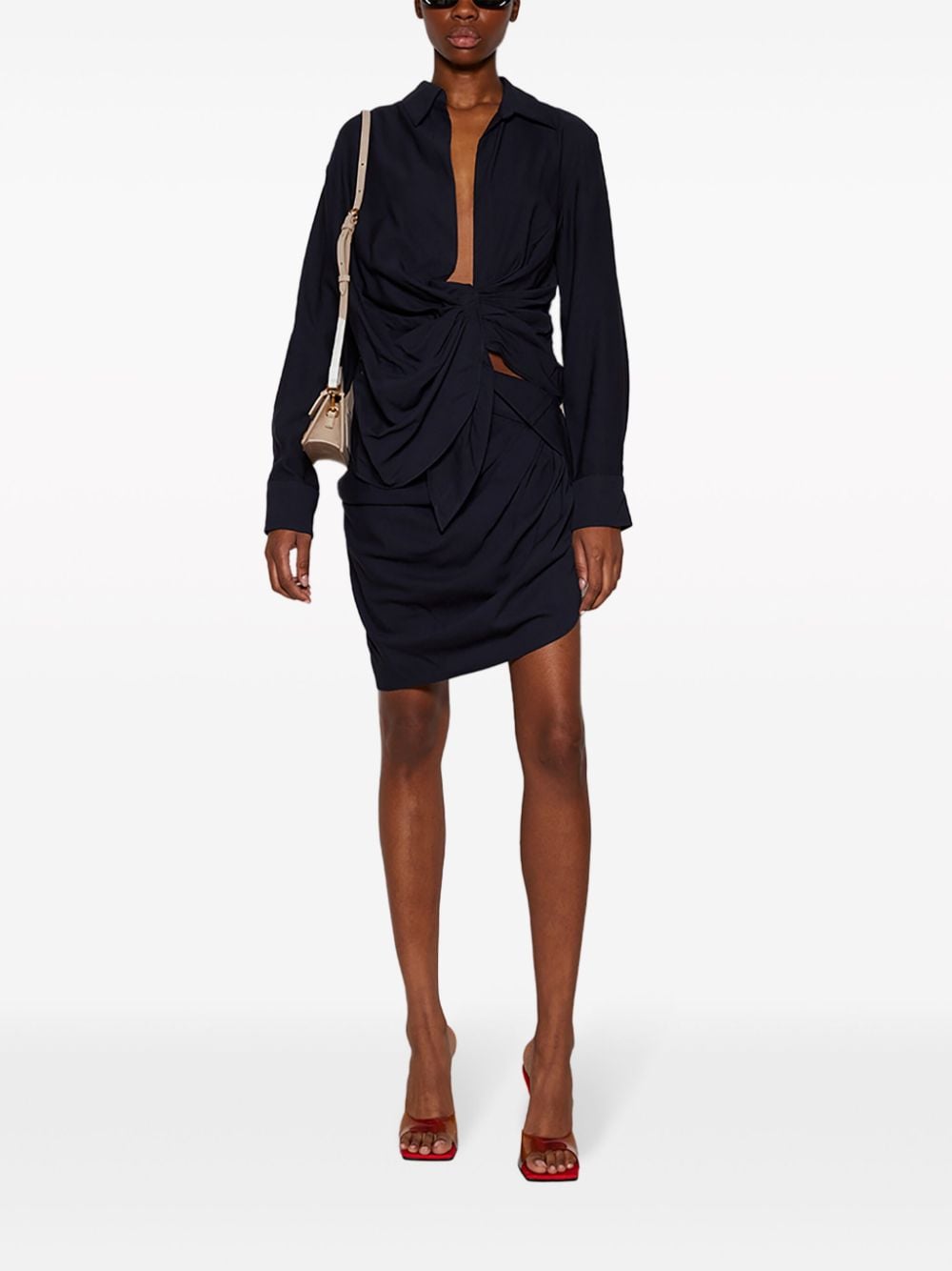 JACQUEMUS Jacquemus La Mini Jupe Saudade Draped Skirt