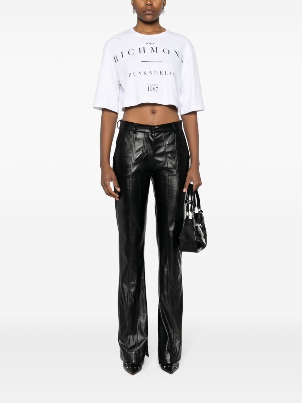 JOHN RICHMOND John Richmond logo-print cropped t-shirt